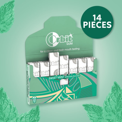 ORBIT® Sweet Mint Sugarfree Chewing Gum, 14 Piece Single Pack