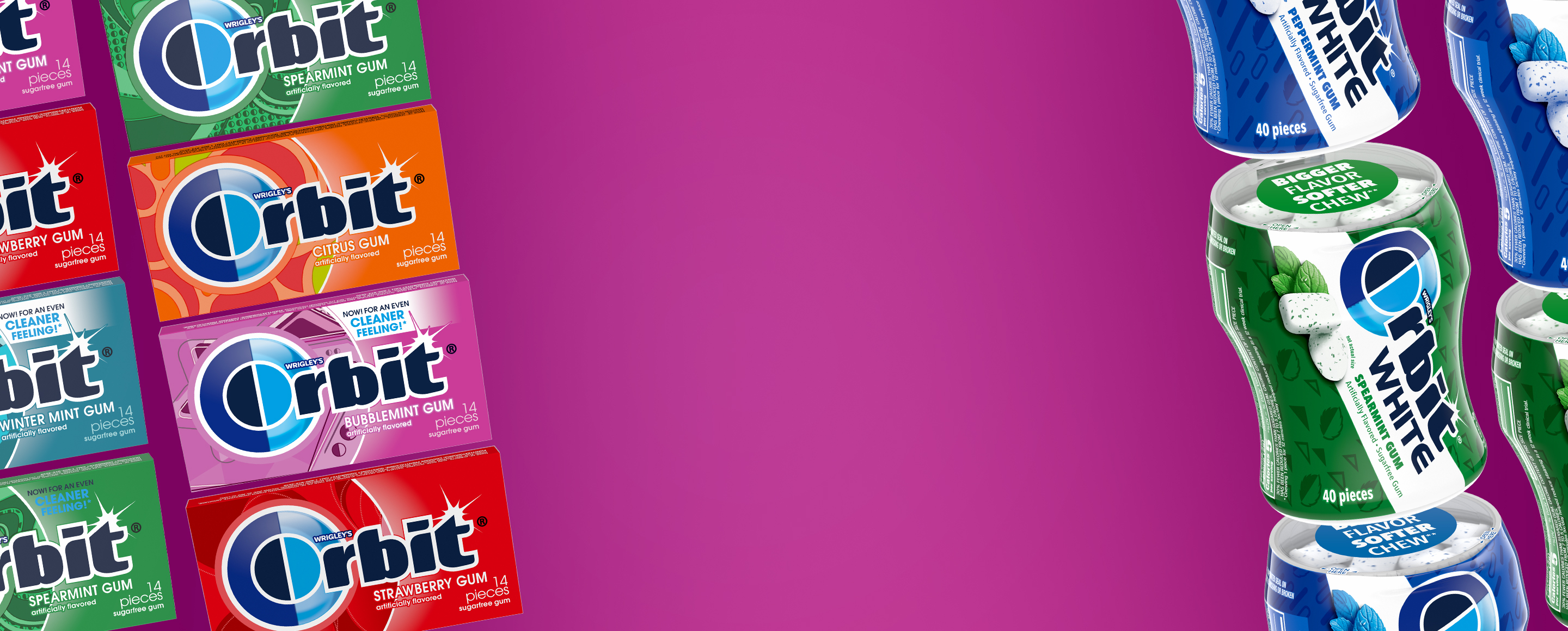 ORBIT® Citrus Gum - Zesty Lemon-Lime Flavor