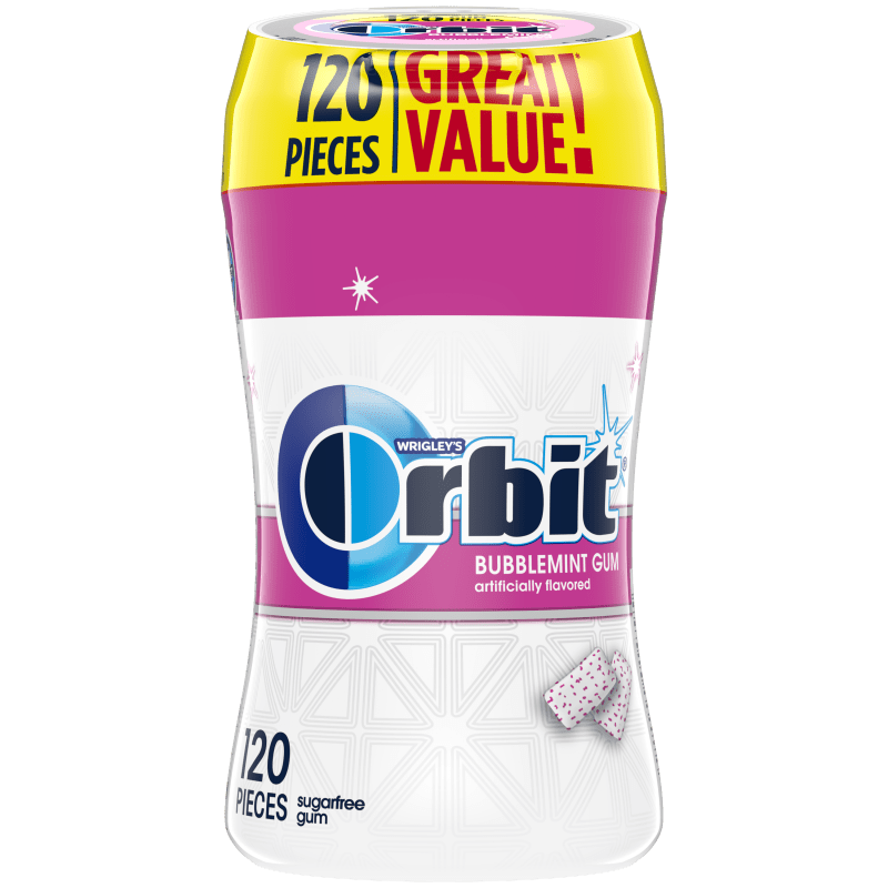 ORBIT® Bubblemint Sugarfree Gum, 120-Piece Bottle